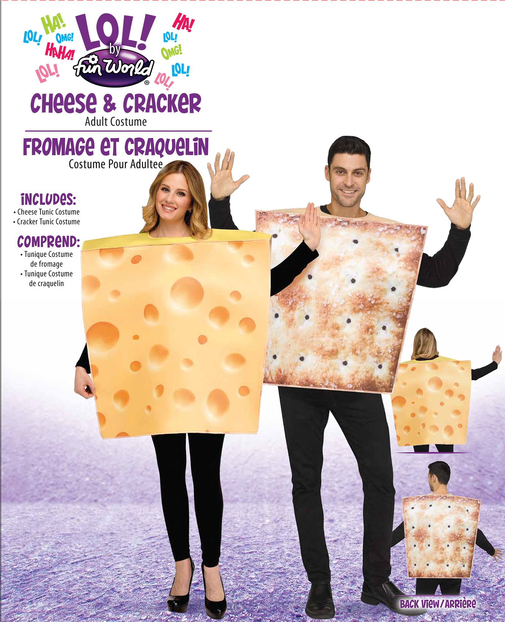 Cheese & Cracker - 2 Costumes in 1 Bag! - Adult
