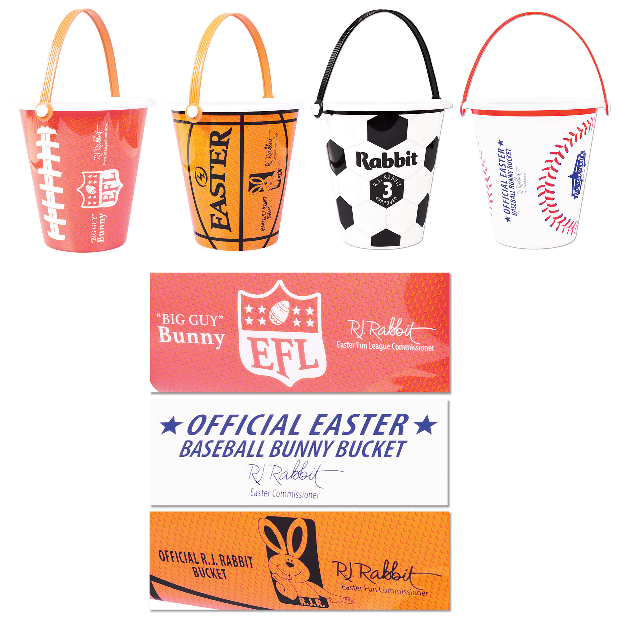6.5" Sports Ball Buckets Assortment