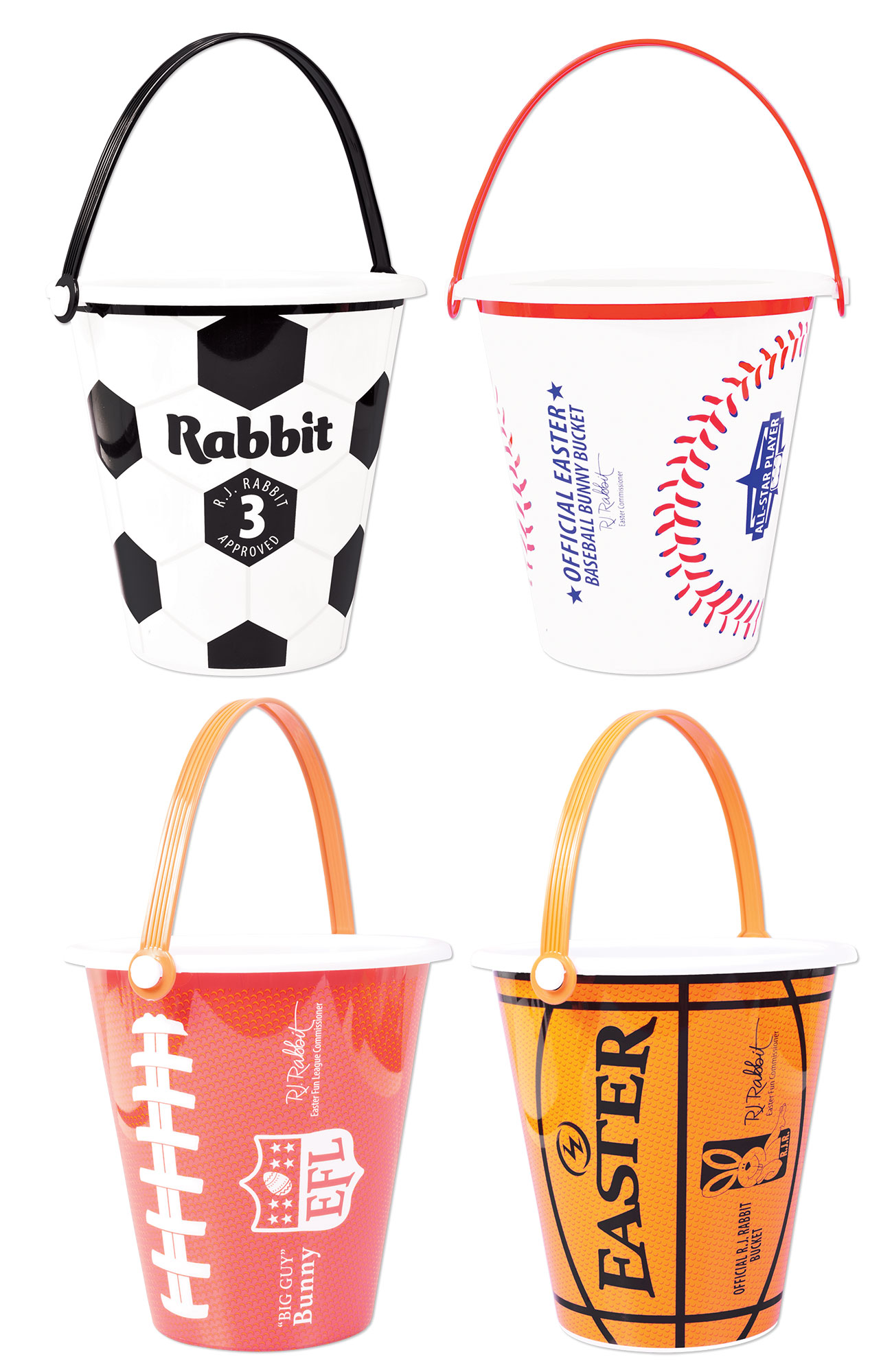 6.5" Sports Ball Buckets Assortment
