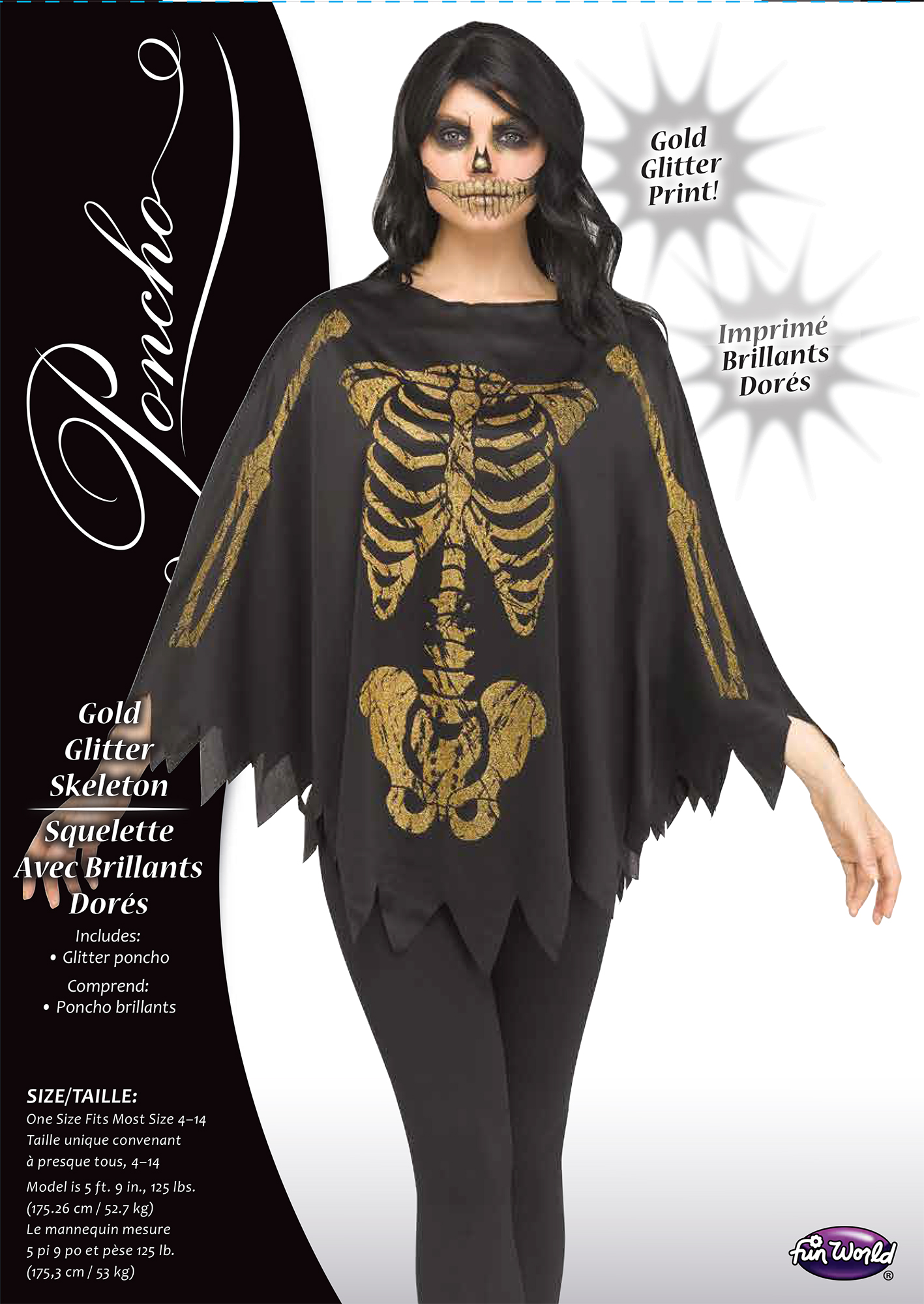 Glitter Skeleton Poncho Assortment