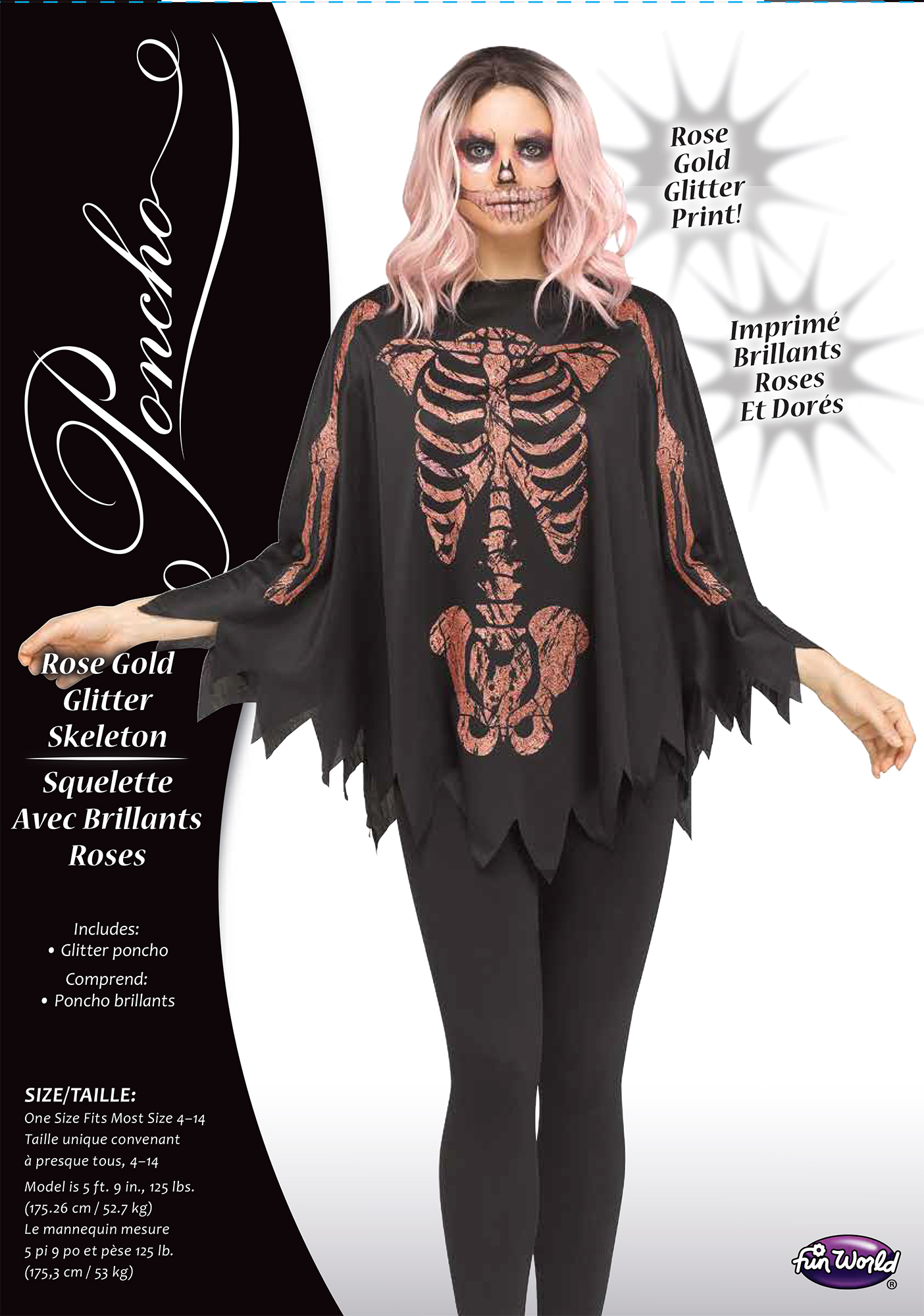 Glitter Skeleton Poncho Assortment