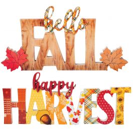 15" Fall Greetings Tabletop Sign Assortment