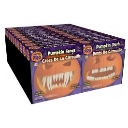 Glow-In-The-Dark Pumpkin Fangs Assortment PDQ